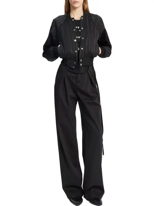 ANN DEMEULEMEESTER Arya Striped Bomber Jacket - Black