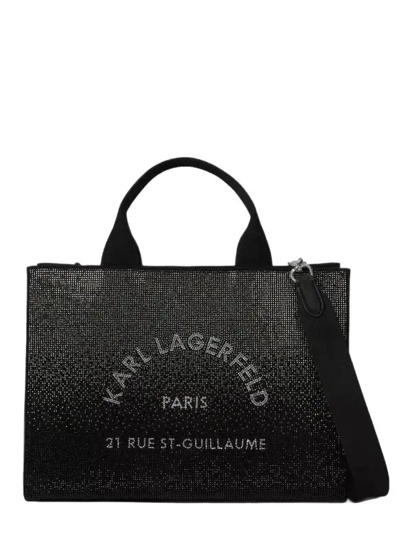 Karl Lagerfeld Rue St-guillaume Rhinestone Tote Bag - Black