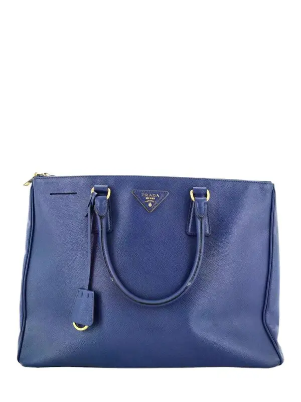 Prada Saffiano Leather Large Tote Bag - Blue