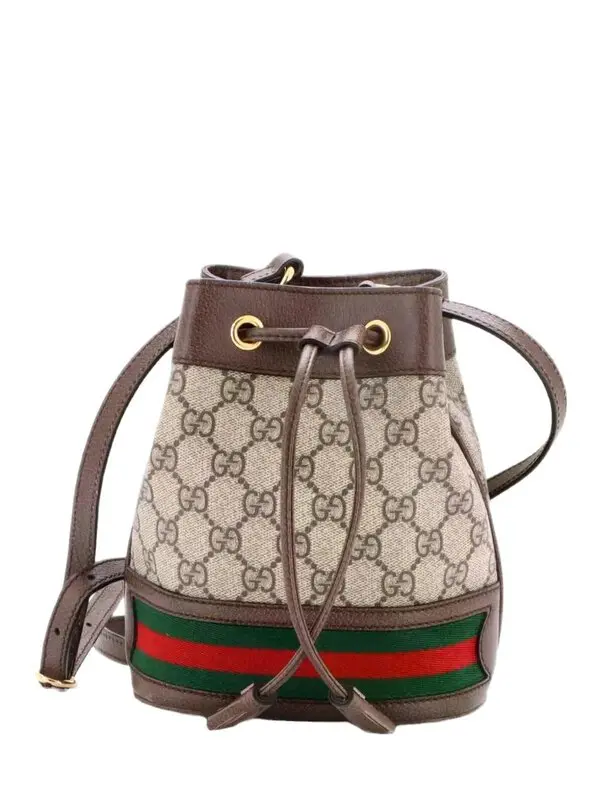 Gucci Ophidia Gg Coated Canvas Mini Bucket Bag - Brown