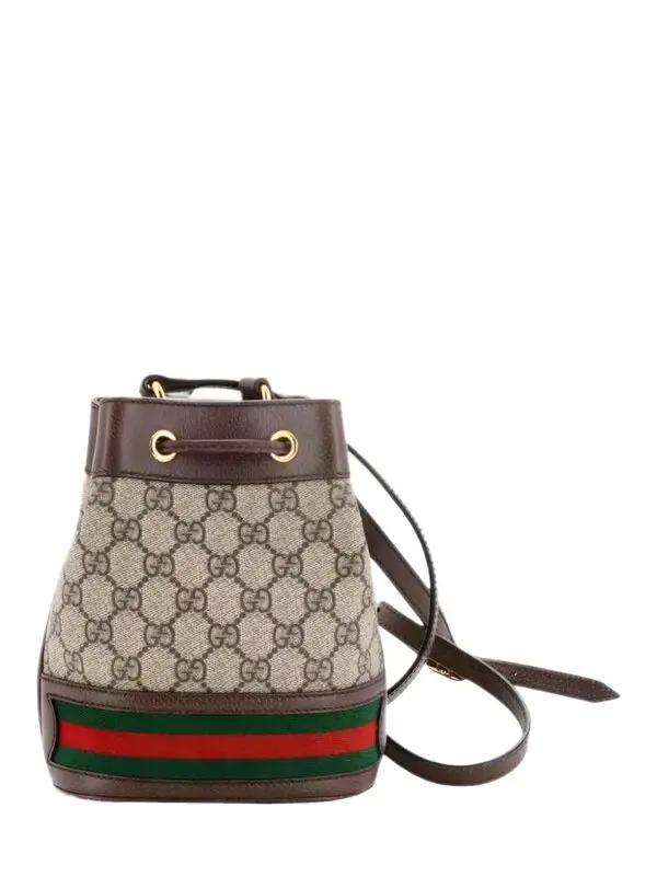 Gucci Ophidia Gg Coated Canvas Mini Bucket Bag - Brown