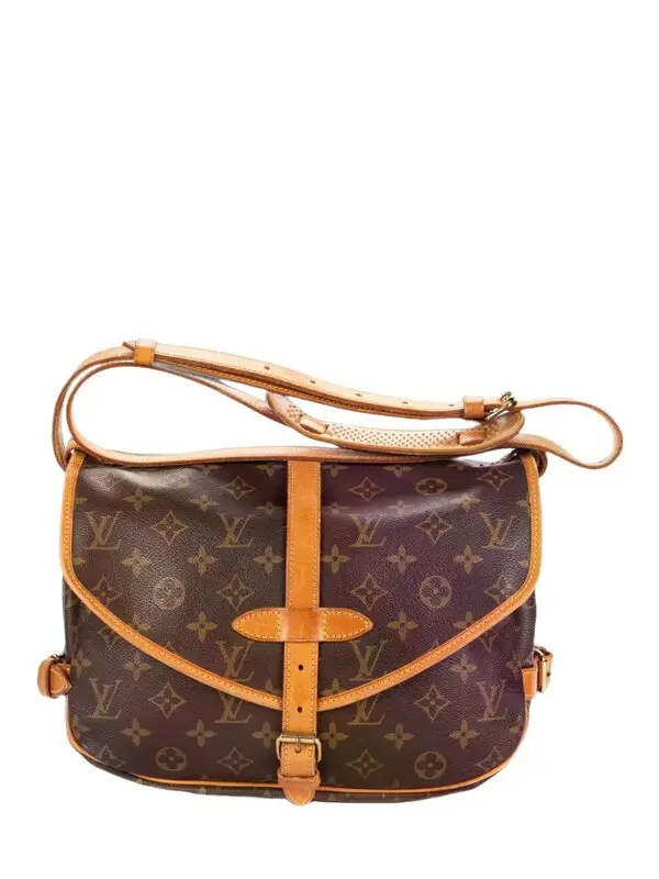 LOUIS VUITTON 1996 Pm Saumur Monogram Canvas Shoulder Bag - Brown