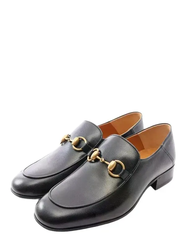 Gucci Horsebit Detail Leather Loafers - Black