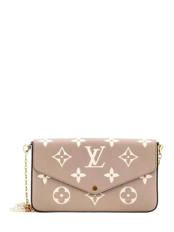 LOUIS VUITTON Felicie Pochette Bicolor Monogram Empreinte Giant Crossbody Bag - Neutrals