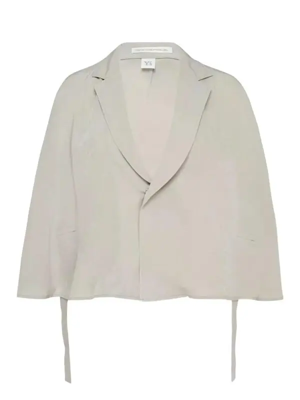 Y’s Tailored Cape With Notched Lapels - Neutrals