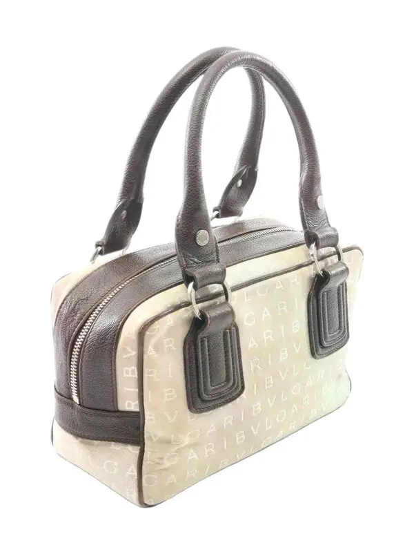 BVLGARI Logomania Canvas Top Handle Bag - Neutrals
