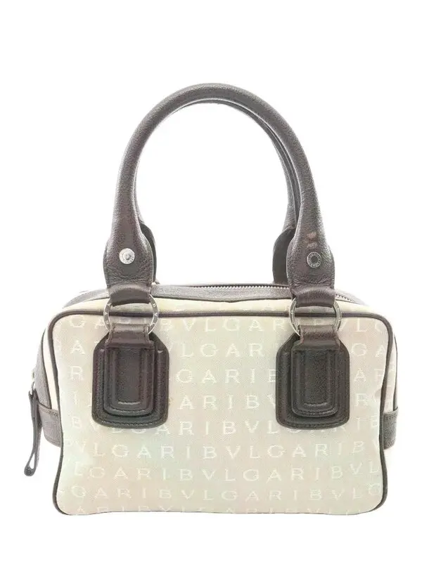 BVLGARI Logomania Canvas Top Handle Bag - Neutrals
