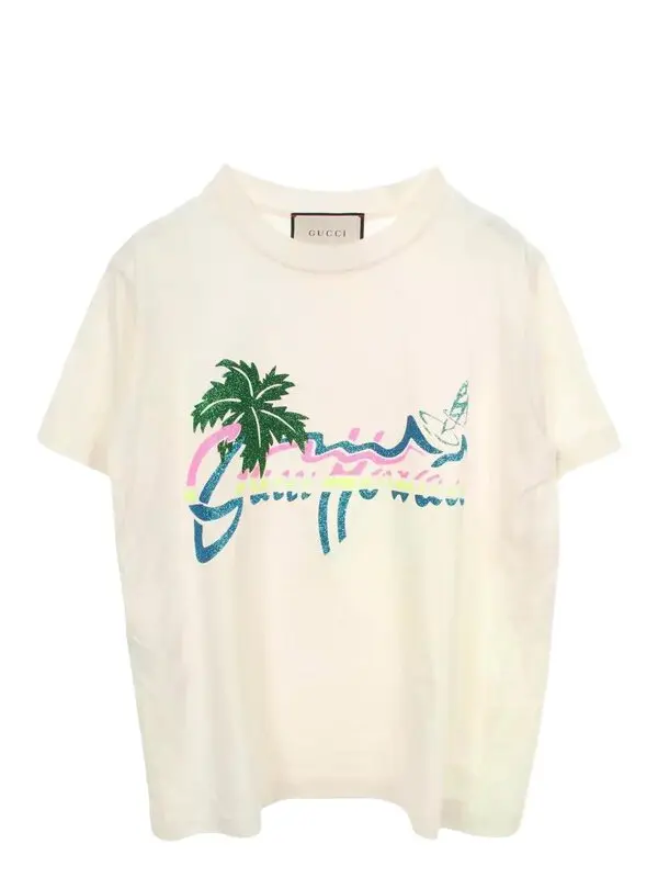 Gucci 2010s Hawaii Logo T-shirt - Neutrals