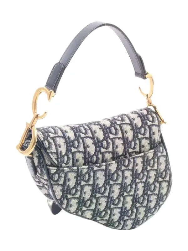 Dior Monogram Mini Saddle Tote Bag - Blue