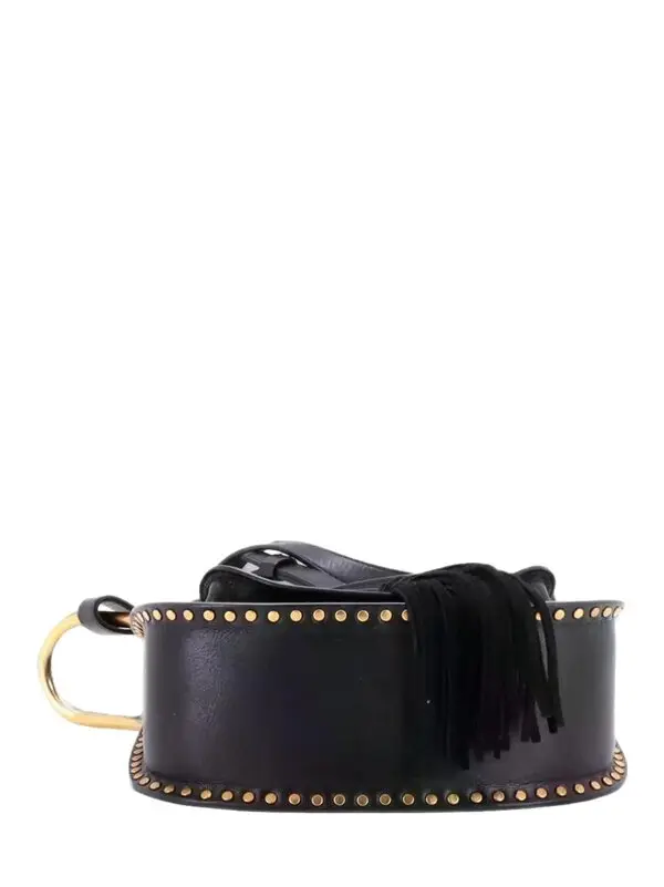 Chloé Hudson Whipstitch Leather Small Crossbody Bag - Black