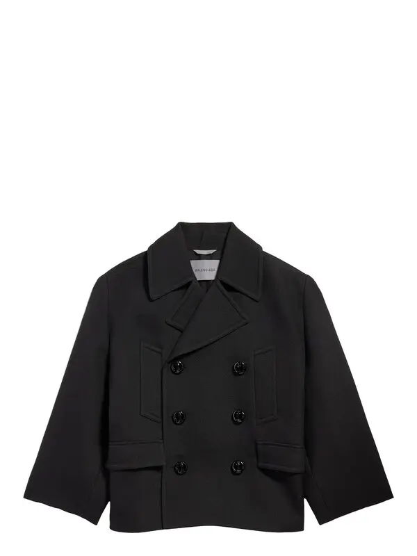 Balenciaga Short Peacoat - Black