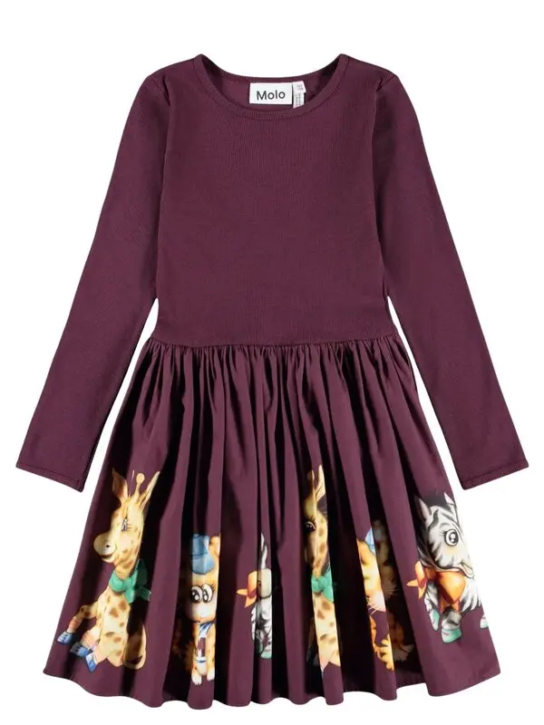 MOLO Long Sleeve Dress With Animal Print - Pink