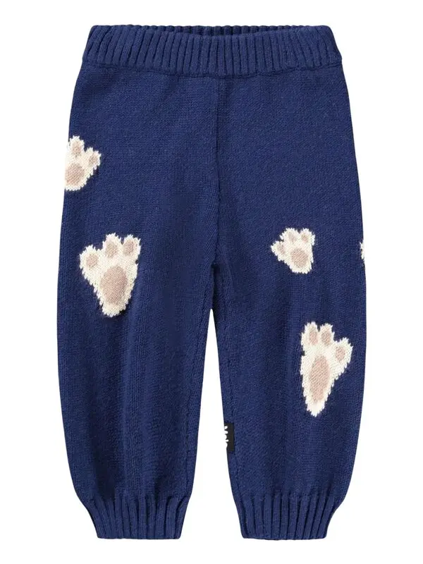 MOLO Soft Cotton Blend Paw Print Pants - Blue