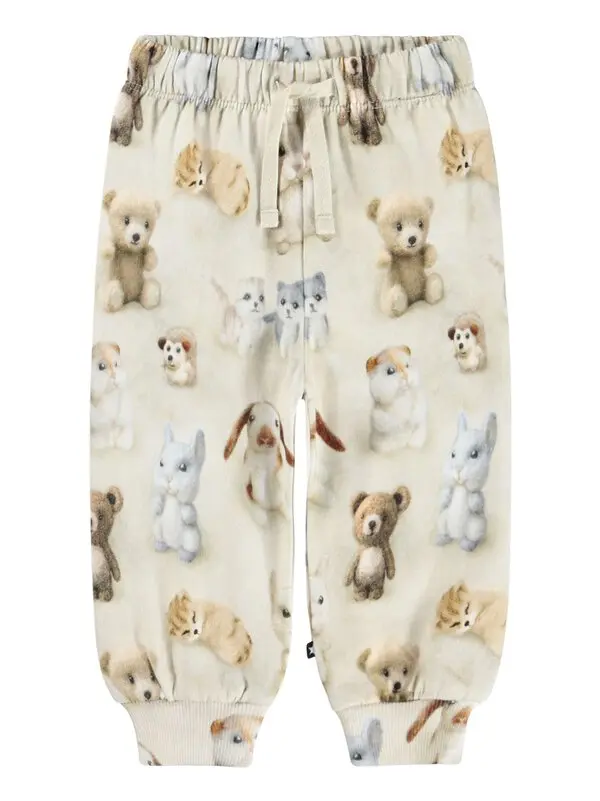 MOLO Simeon" Soft Color Organic Cotton Cartoon Animal Print Pants - Multi