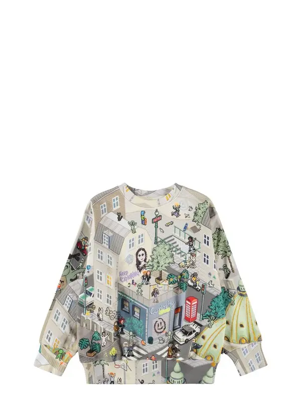 MOLO Crewneck Sweatshirt With Cartoon Print - Gray