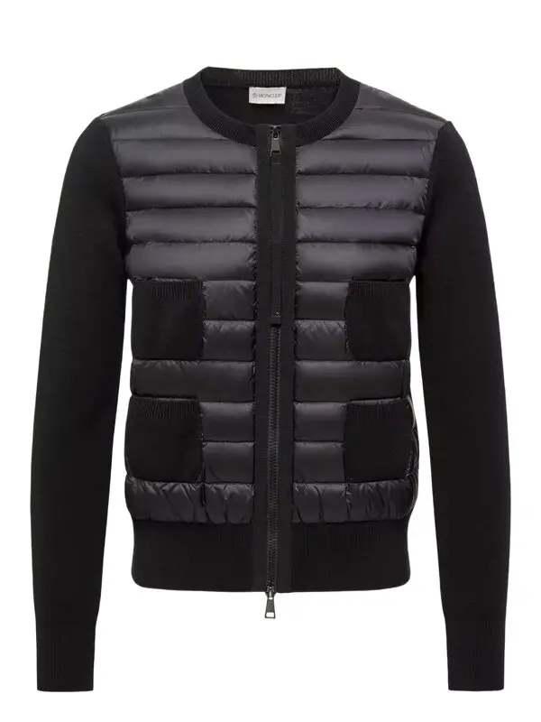 Moncler Padded Wool Cardigan - Black