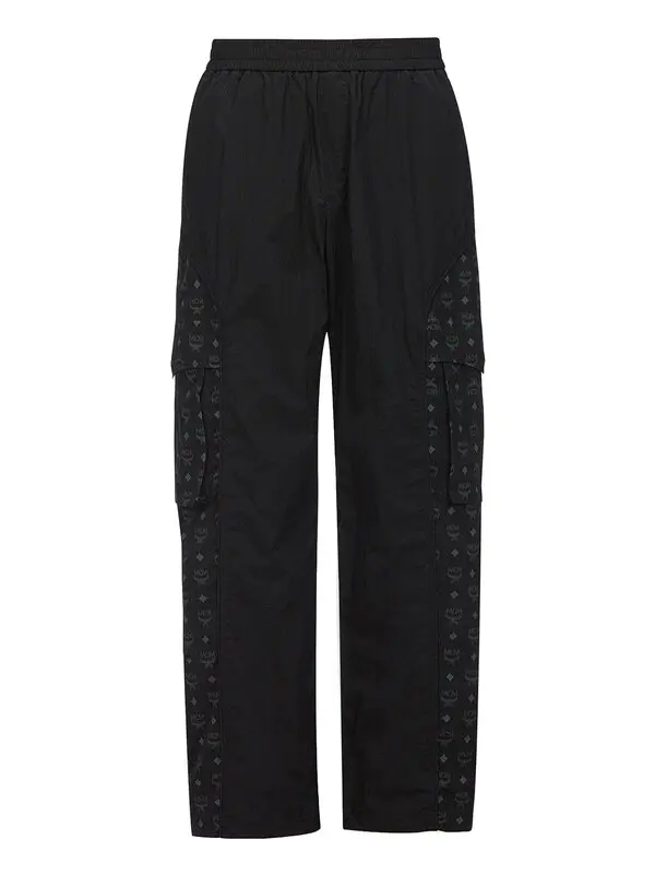 Mcm Monogram Cargo Pants In Econyl - Black