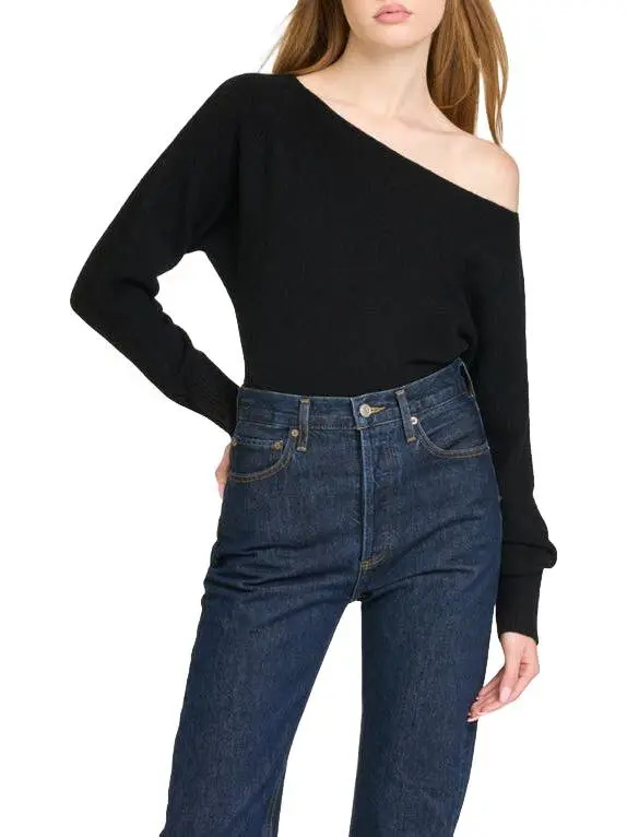 WAYF Annelisa Boatneck Sweater - Black