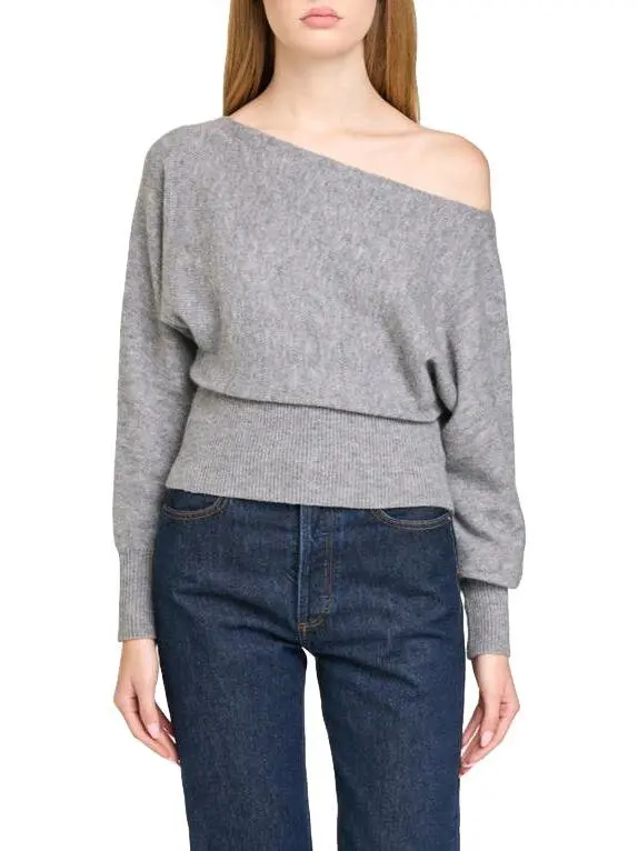 WAYF Annelisa Boatneck Sweater - Heather Grey