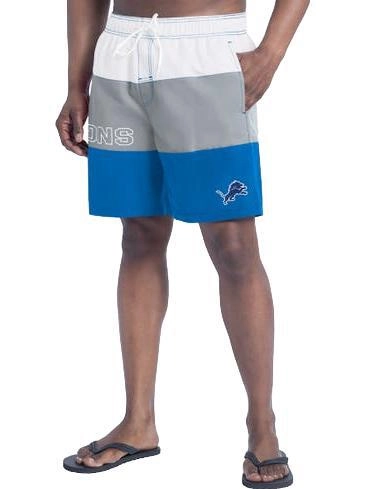G-III SPORTS BY CARL BANKS Detroit Lions Color Block Swim Shorts - Blue