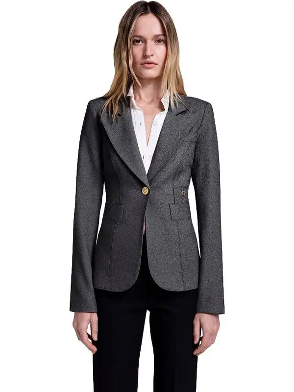 Smythe Wool Classic Duchess Blazer - Charcoal