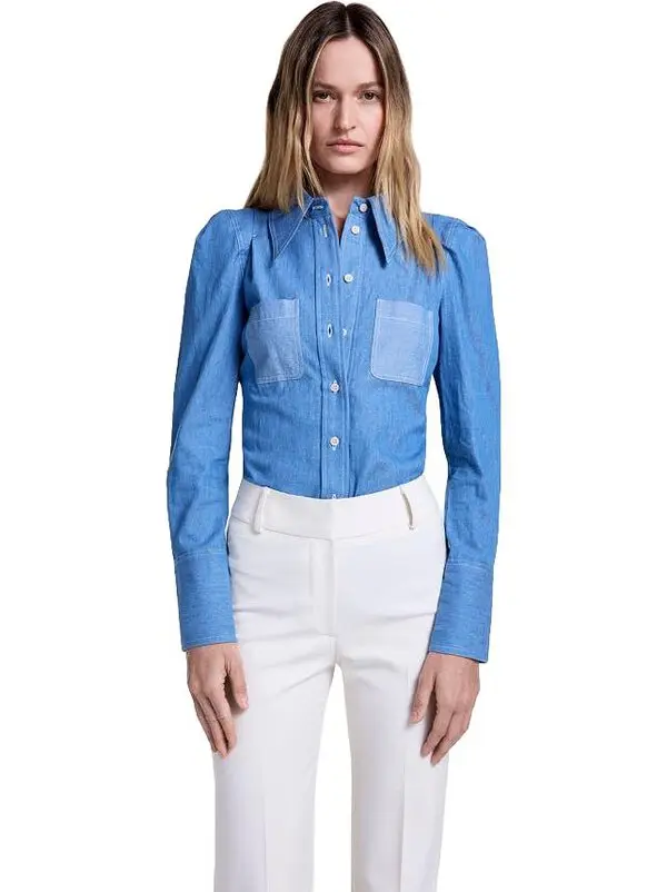 Smythe Box Pleat Shoulder Shirt - Denim