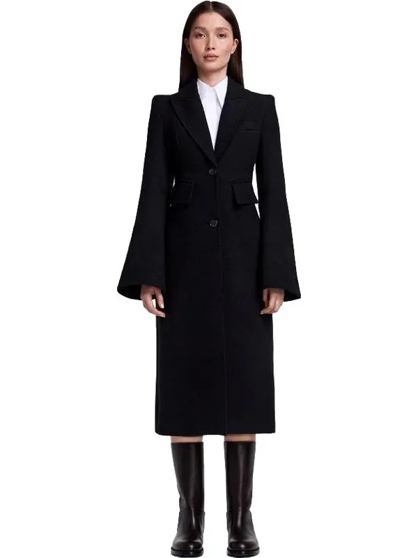 Smythe Pagoda Brando Trumpet Sleeve Coat - Black