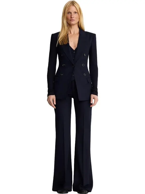 Smythe Double Breasted Blazer With Jersey Sleeve - Deep Navy
