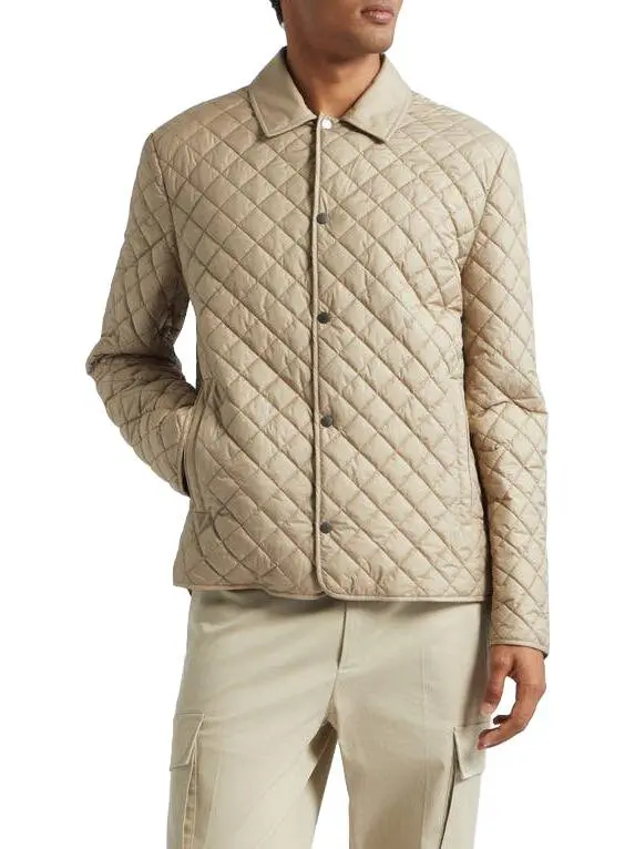 Moncler Avrelie Quilted Shirt Jacket - Sand
