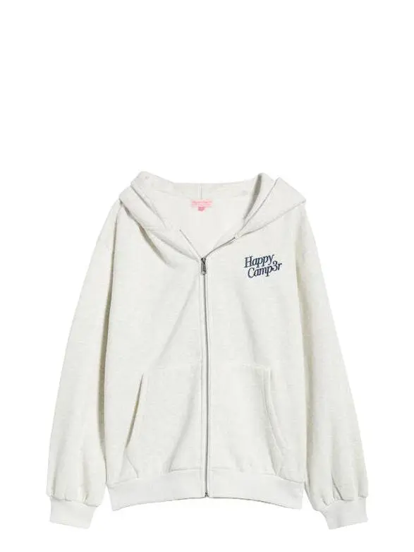 HAPPY CAMP3R Zip Hoodie - Oatmeal Heather Gray