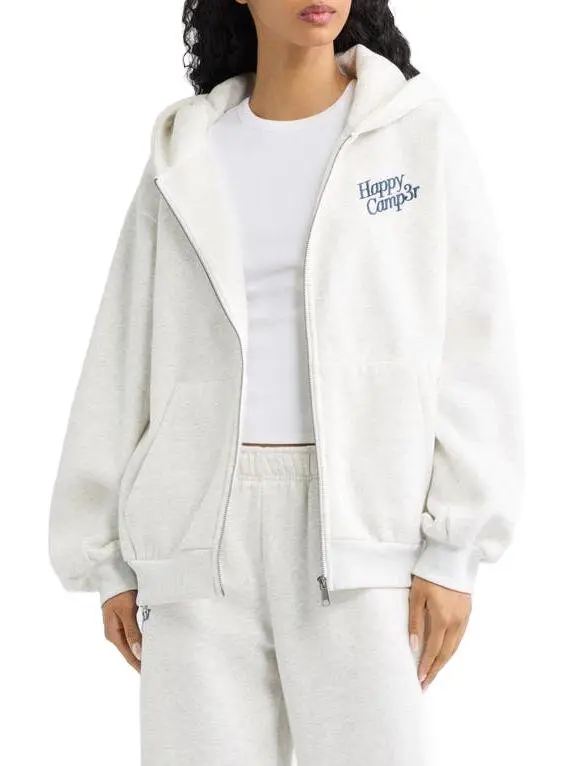 HAPPY CAMP3R Zip Hoodie - Oatmeal Heather Gray