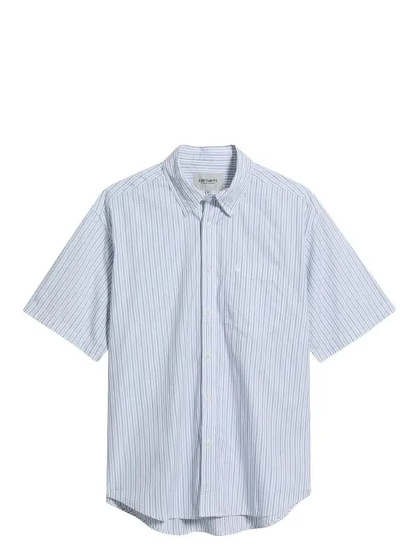Carhartt Work In Progress Keene Stripe Short Sleeve Cotton Poplin Button-up Shirt - Keene Stripe/white