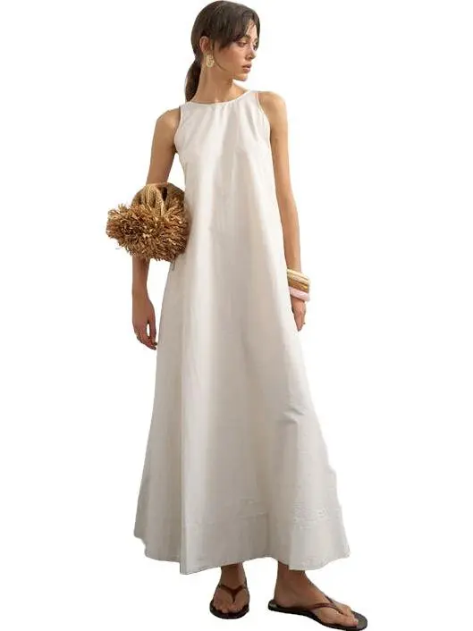 Topshop Scoop Back Maxi Dress - Beige