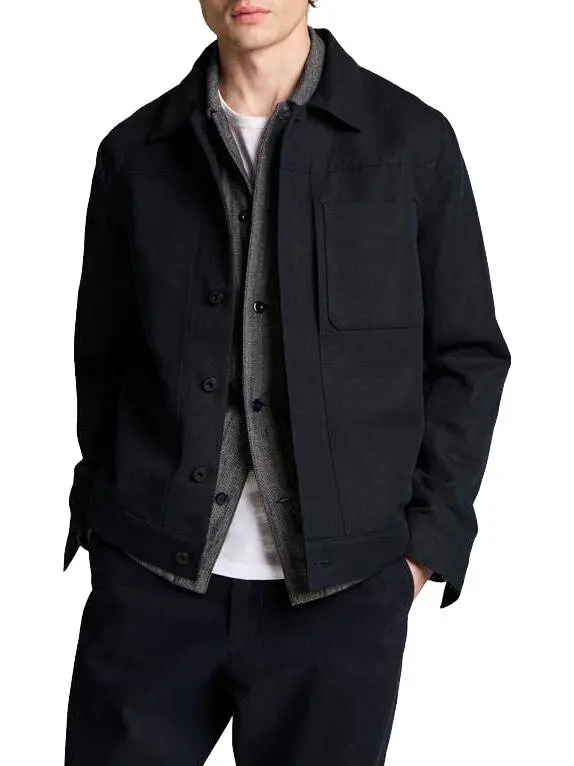Vince Pleated Trucker Jacket - Coastal