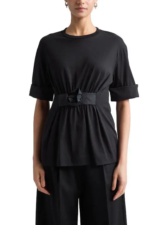 Simone Rocha Gathered Rose T-shirt - Black