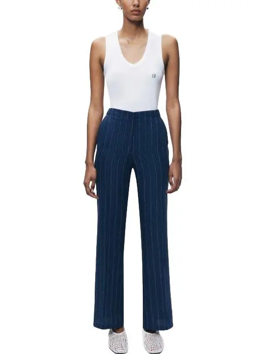 NOCTURNE Pinstripe Wide Leg Trousers - Multi-colored