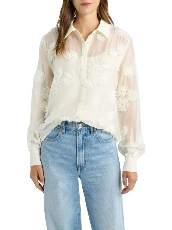 PETAL & PUP Cliona Floral Shirt - Cream