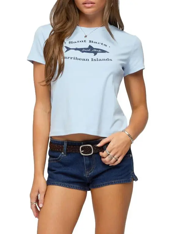 EDIKTED Surf Club Graphic T-shirt - Blue