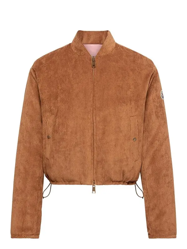 Moncler Blageon Corduroy Down Bomber Jacket - Beige
