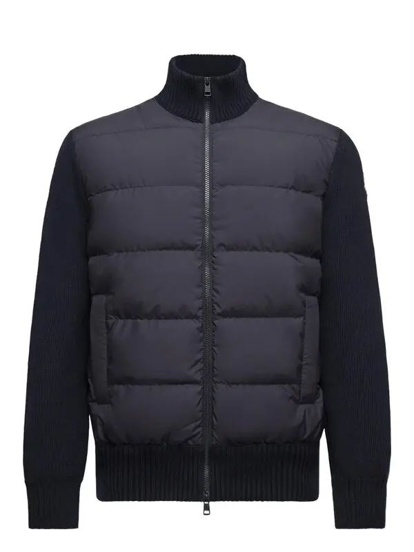 Moncler Padded Wool Zip-up Cardigan - Blue