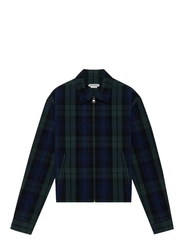 JW Anderson Plaid Zip Blouson - Blue