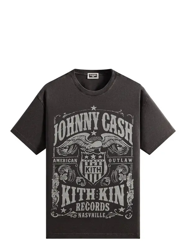 Kith Records For Johnny Cash Outlaw Records Vintage Tee - Black