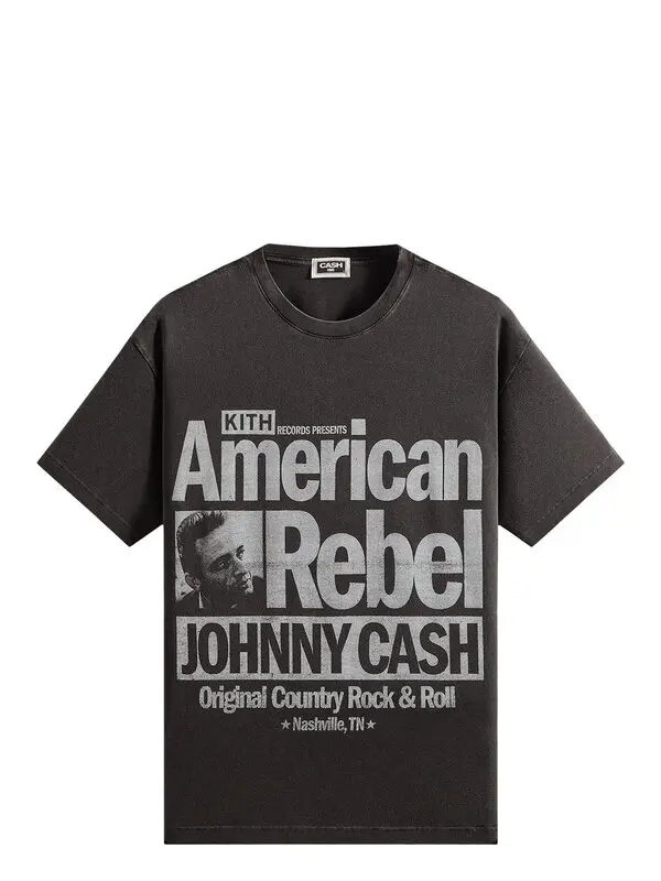 Kith Records Presents Johnny Cash American Rebel Vintage T-shirt - Black