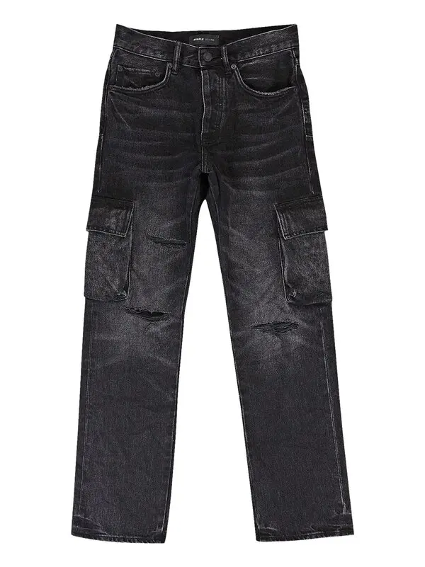 PURPLE BRAND Relaxed Cargo Skinny Jeans - Black