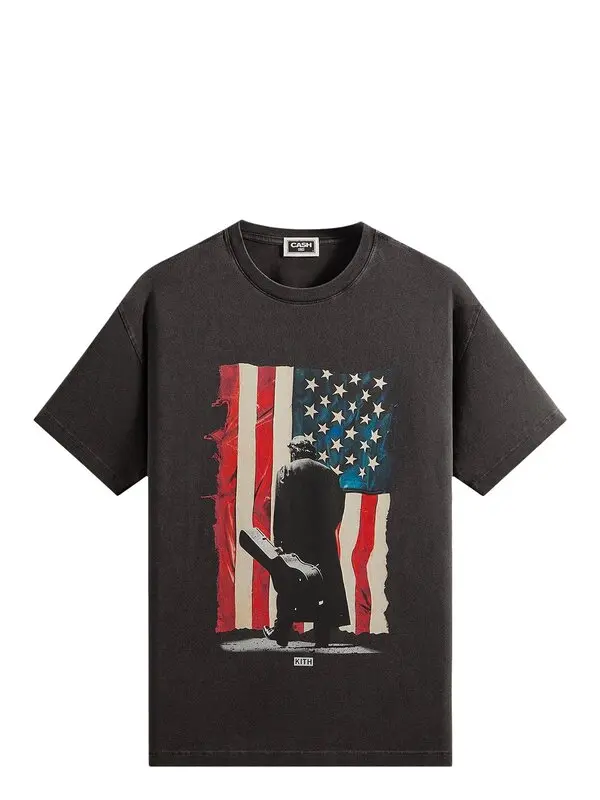 Kith Records For Johnny Cash American Flag Graphic Tee - Black