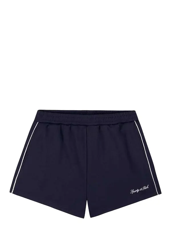 SPORTY & RICH Signature Logo Retro Track Shorts - Blue