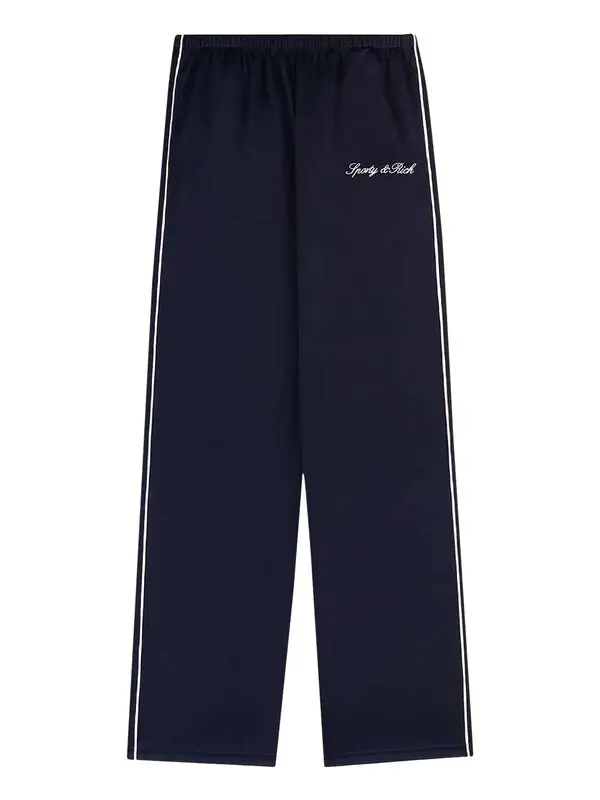 SPORTY & RICH Signature Logo Retro Track Pants - Blue