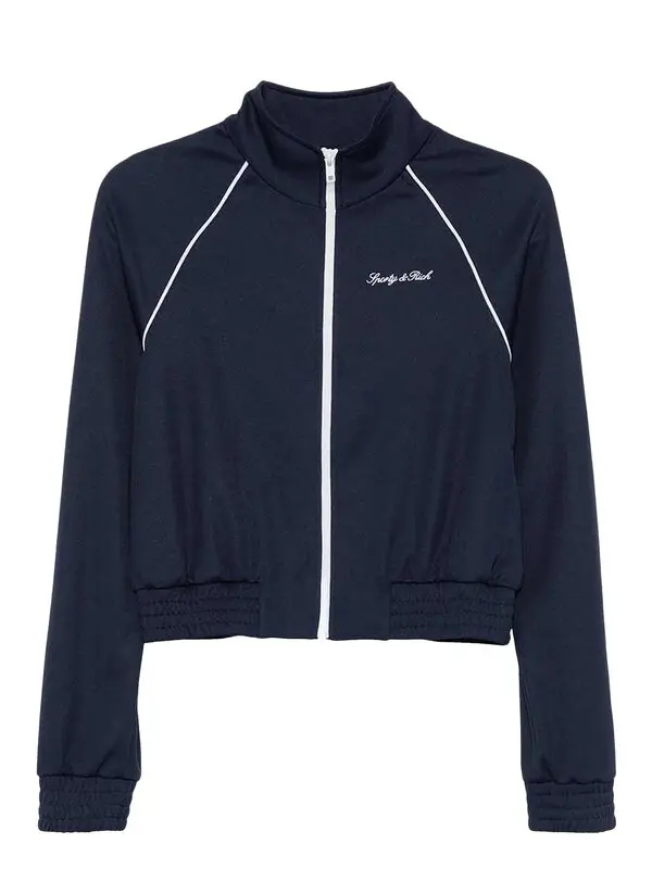 SPORTY & RICH Signature Logo Track Jacket - Blue