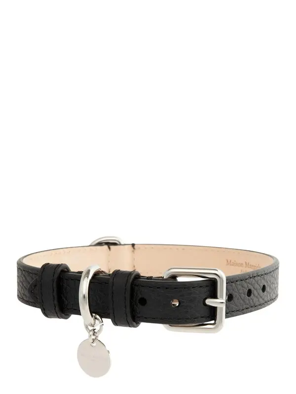 MAISON MARGIELA Leather Collar With Charm - Black