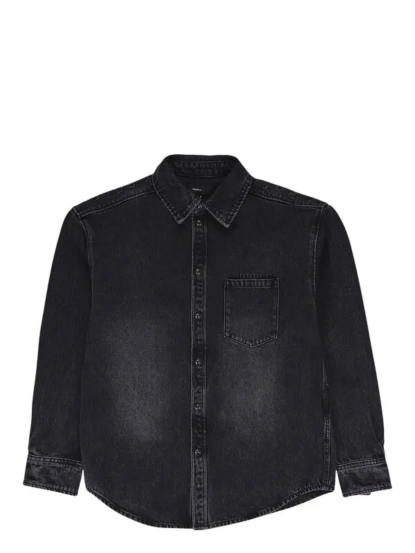 PURPLE BRAND Oversized Western Shirt - Grey